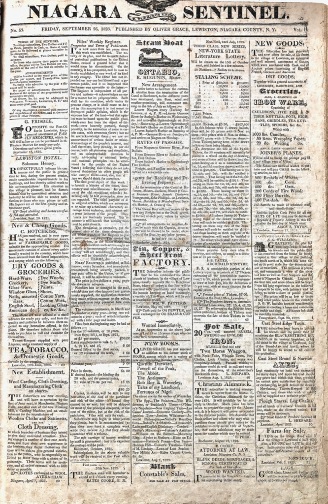1820s-newspaper - Historic Lewiston, New York